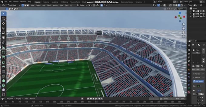 Design realistic 3d stadium animation, 3d stadium design, sport field ...