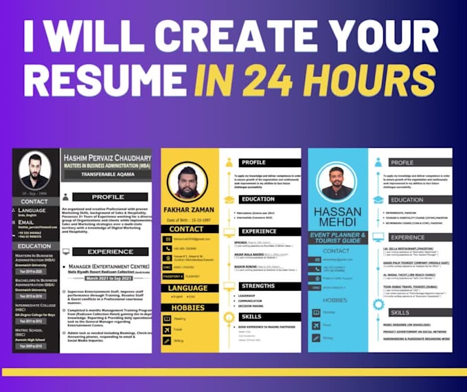 Create resume in just 24 hours by Dany_graphix | Fiverr