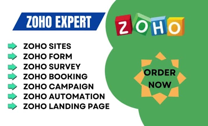 Setup zoho automation, campaigns, booking, landing page, and zoho sites ...