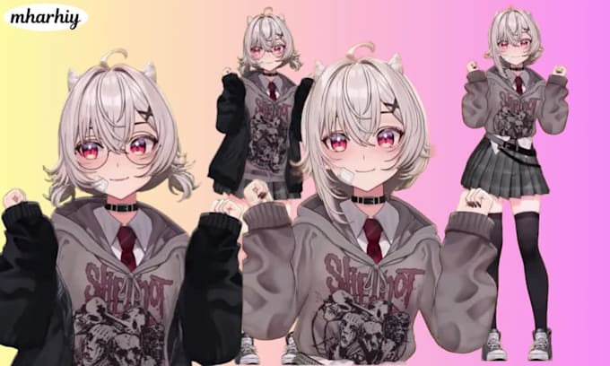 Custom 3d vtuber model, furry vtuber, vrc avatar, live3d, furry anime ...
