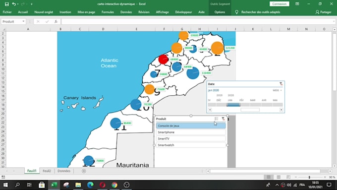 Create a dynamic excel with dynamic interactive map or dashboard by ...