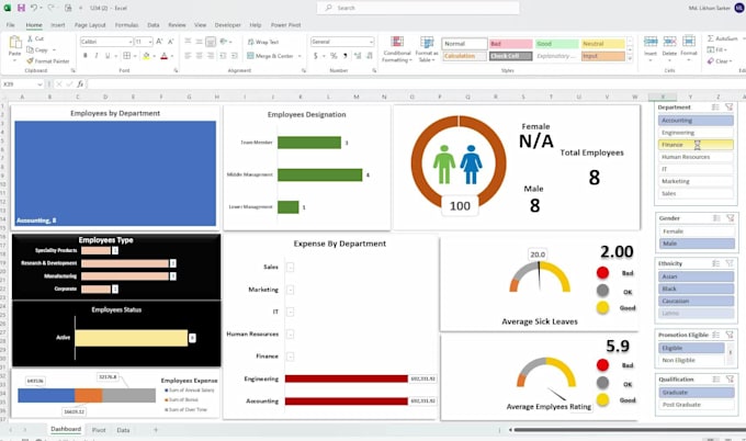 Create excel dashboard and template by Likhon526628 | Fiverr