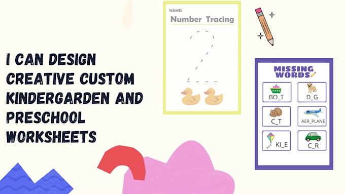 Design creative kindergarten, preschool worksheets or activity books by ...