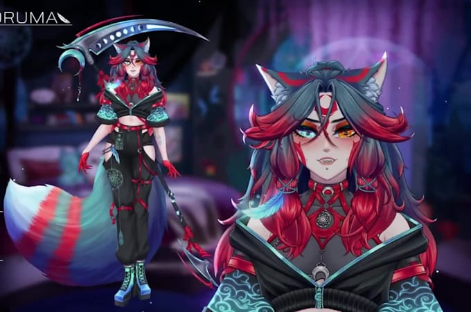 Design ready to rig 2d vtuber model, live2d model rigging, 2d vtuber ...