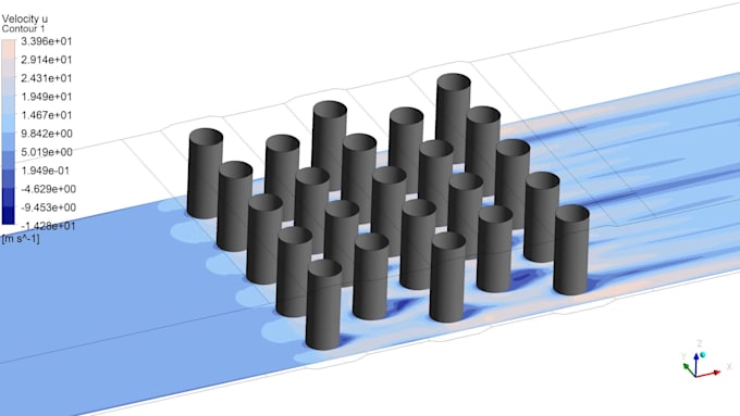 Do cfd simulation for flow through cylinders by Khanhduycongdo | Fiverr