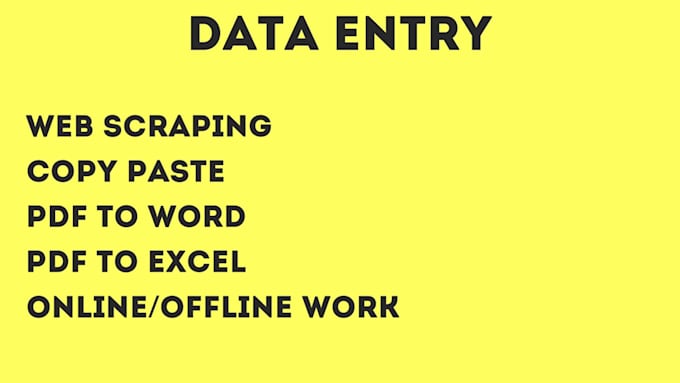 Do data entry, copy paste, pdf to word and web scraping by Rizwanzafar288 | Fiverr
