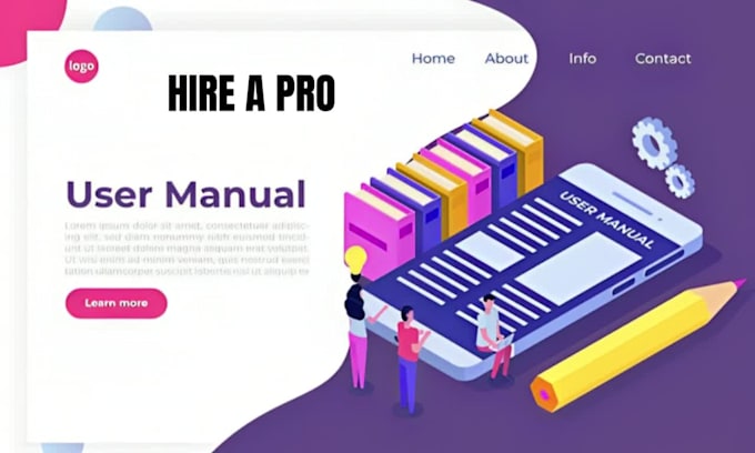 Design a user guide, user manual, instruction manual, product manual ...