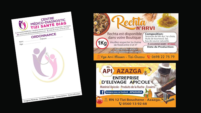 Graphiste designer flyer étiquette posters by Rachifcasa | Fiverr