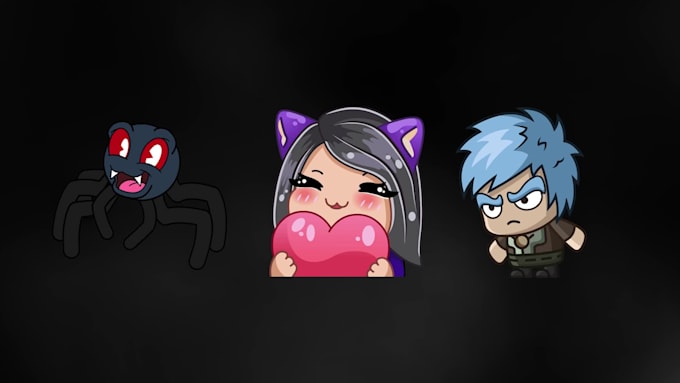 Make fun animated twitch emotes by Iwillustrations | Fiverr