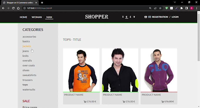 Ecommerce template minimalist shopper by Rodrigo_amaral1 | Fiverr