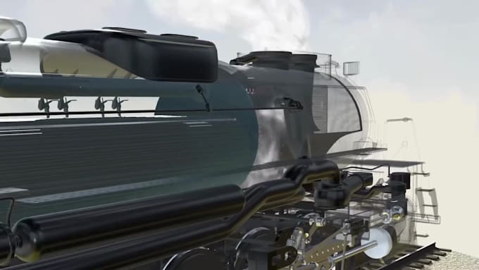 Create realistic 3d train animation for industrial or commercial use by ...