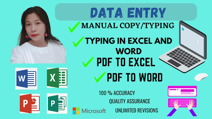 Do excel data entry, microsoft,pdf to word manual typing, by Kenhross | Fiverr