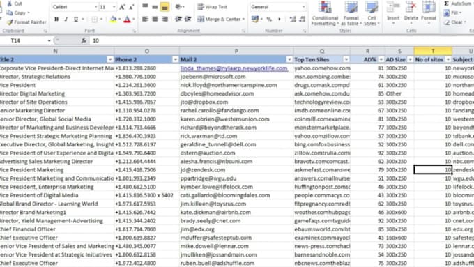 Do email, phone, address, websites excel data entry by Mahin0607 | Fiverr