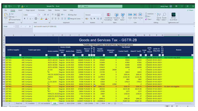 Create professional excel reports, gst invoices by Mintu_multi | Fiverr