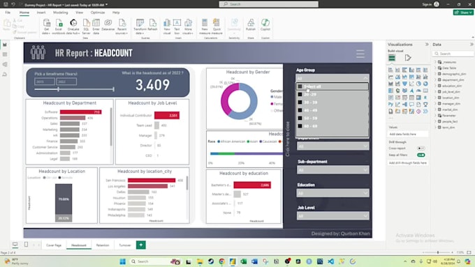 Create stunning power bi dashboard by Qurbankhattak | Fiverr