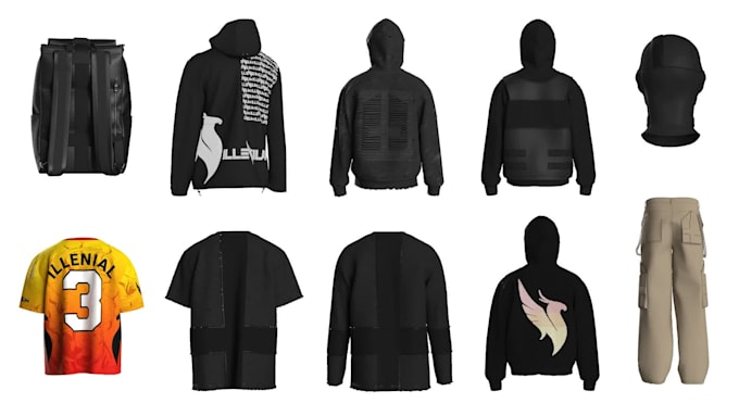 Create a realistic 3d fashion design and 3d clothing mockup for your ...