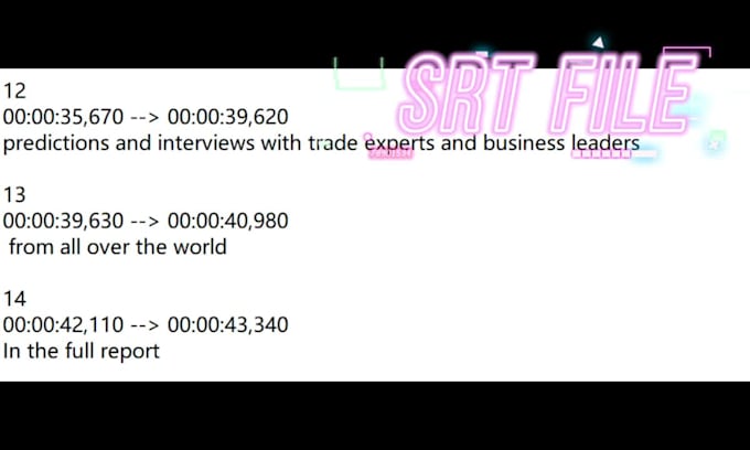 Do english chinese srt creation by Magz170409 | Fiverr
