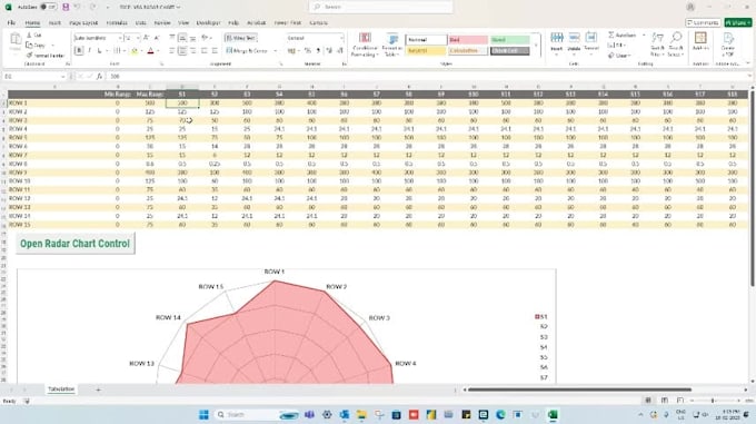 Provide ready made template for excel radar chart with vba fully ...