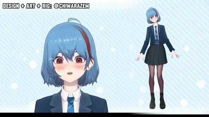 Rig and create a vrchat avatar, vtuber live 2d model for streaming and ...