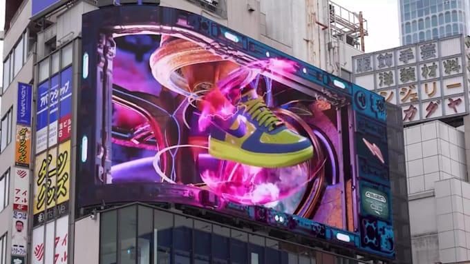 Do 3d anarmophic animation 3d billboard animation led screen outdoor ...