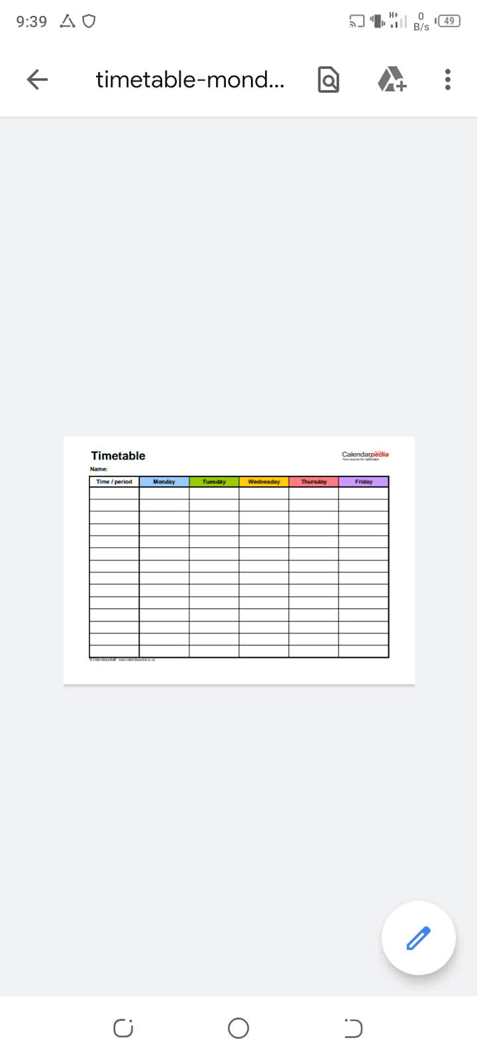 Make time table for classes by Khaterdardariz | Fiverr
