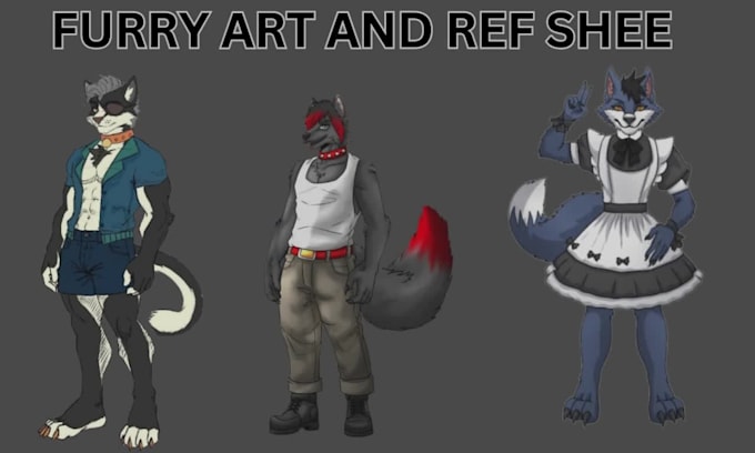 Draw your furry art fursona furry reference sheet furry character furry ...