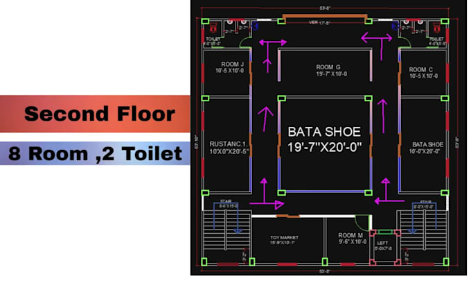 Draw autocad 2d floor plan by Ajmain_kabir | Fiverr