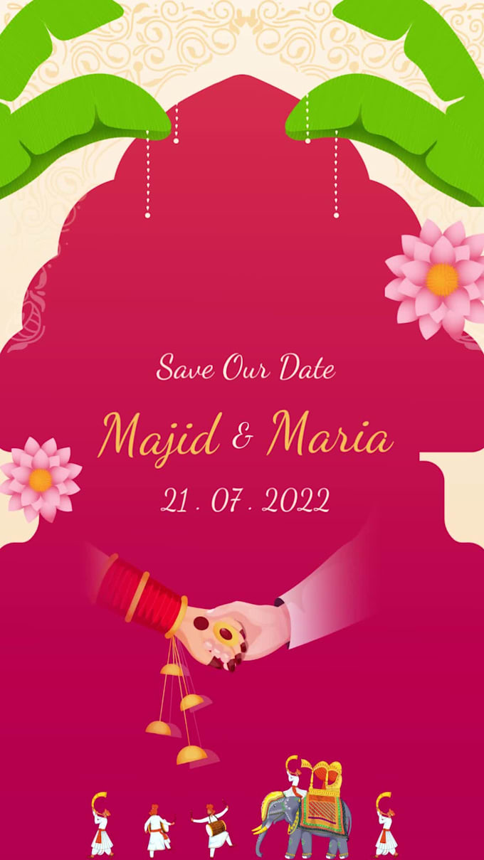 Design modern vibrant animated wedding invitation video by Art729688 ...