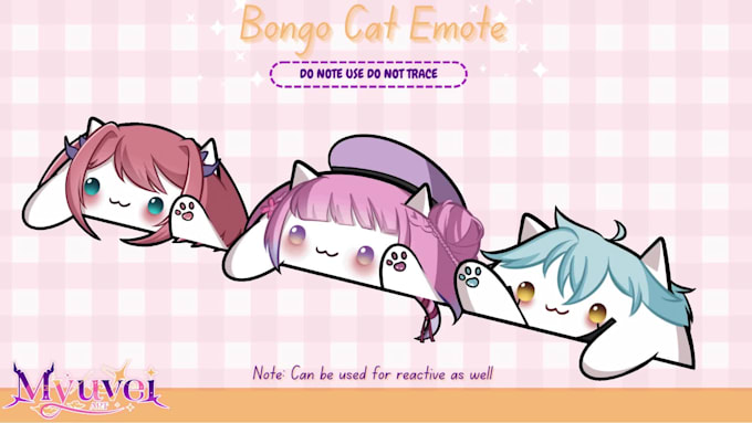 Draw bongo cat emote of your character by Myuupie | Fiverr