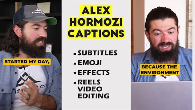 Edit Alex Hormozi Captions Style For Instagram Reels With Subtitles And