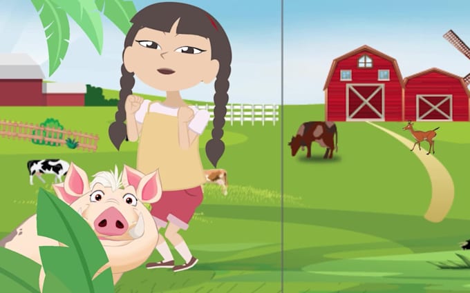 Do animation cart0on 2d english or french version by Papy01 | Fiverr