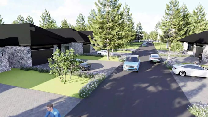 Render and design neighborhood, town plans, community spaces ...