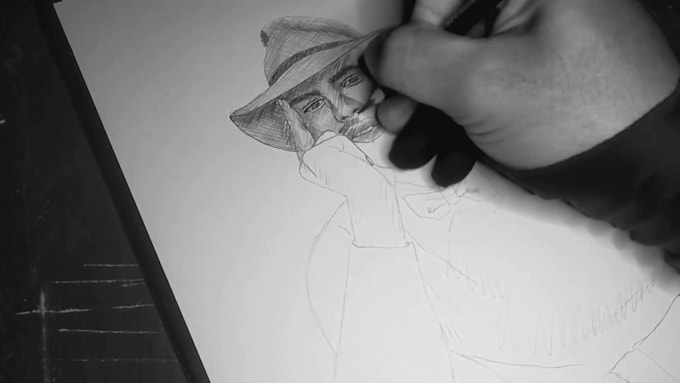 Make a simple sketch from a reference photo by Mtanziqulbariq | Fiverr