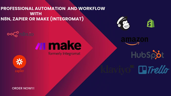 Create pro automation and workflow with n8n, zapier or make by Project_5g | Fiverr