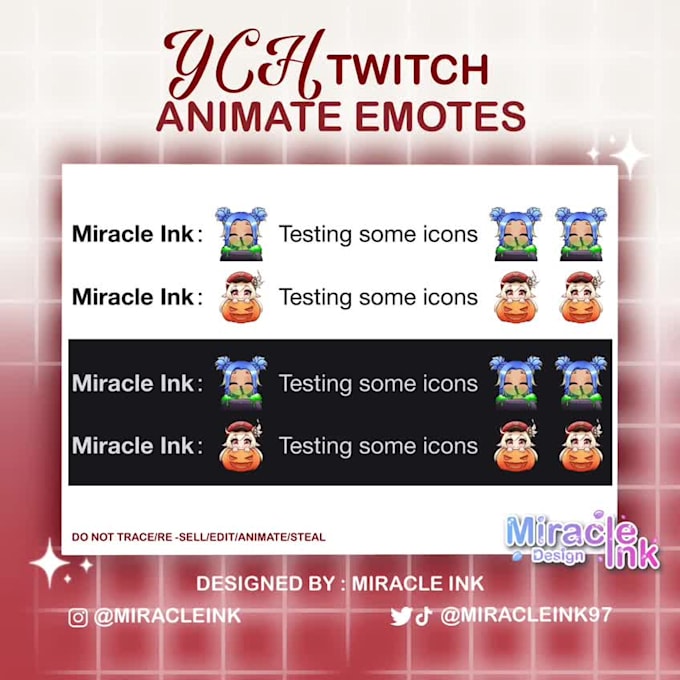 Create an hollowen ych emote, animate emote by Miracle_ink97 | Fiverr