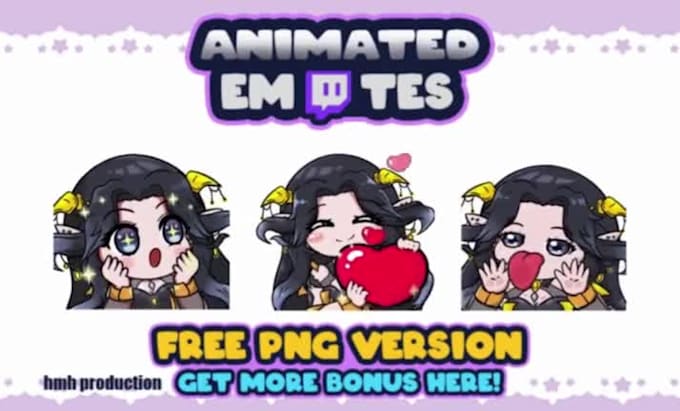 Create cute animated emotes for twitch and vtuber character by Hmh ...