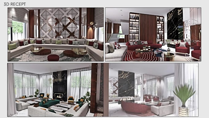 Do interior design, 3d modeling and realistic 3d rendering by Hynd_ou | Fiverr