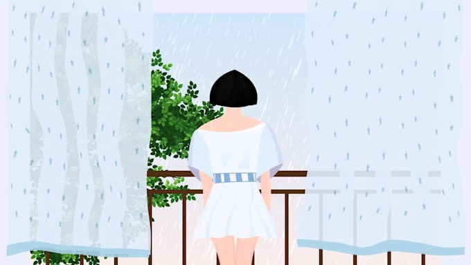 Custom lofi hip hop animated gif and illustration by Mrforhad | Fiverr