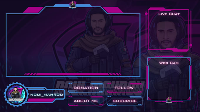 Design logo,twitch overlays kick overlays stream animated overlay ...