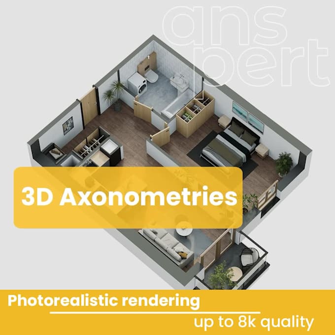 Create 3d axonometries of your project by Anspert | Fiverr
