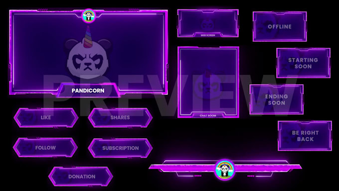 Design a custom twitch overlay, animation and logo by Talhakazmidsgn ...