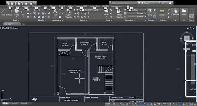 Autocad 2d 3d drawing design floor plan house and kitchen by Sultan028 ...