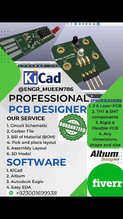 Design pcb and circuit schematic in kicad and altium software by Engr_mueen786 | Fiverr