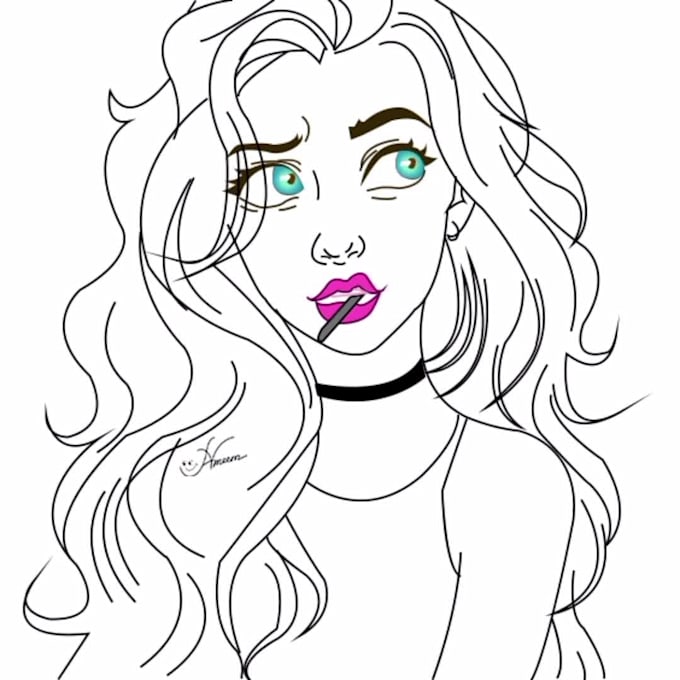 Draw line art portrait on your photo by Nahean03 | Fiverr