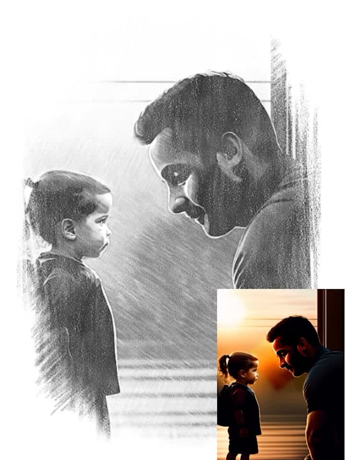 Draw awesome pencil sketch,drawing,watercolour,line art,from a picture ...
