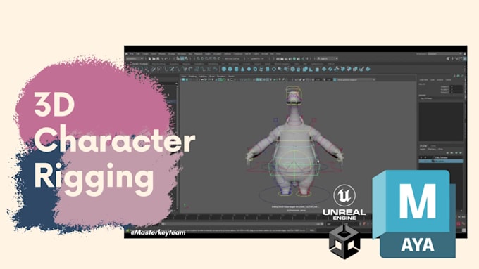 3d rigging in maya for game engines or animation by Masterkeyteam | Fiverr