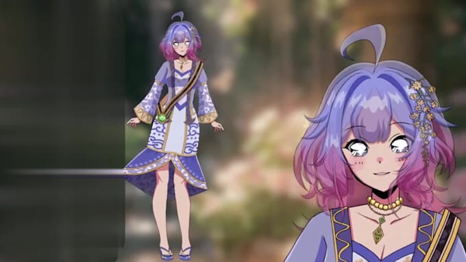 Draw live 2d vtuber model, live 2d rigging, vtuber model, vtuber ...