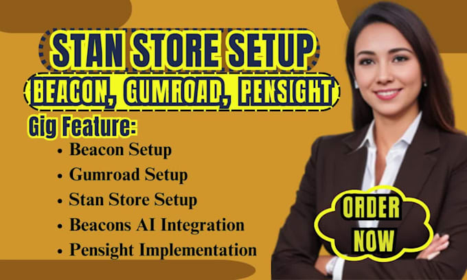 Setup stan store, beacons ai, beacon, pensight, gumroad, stan store ...