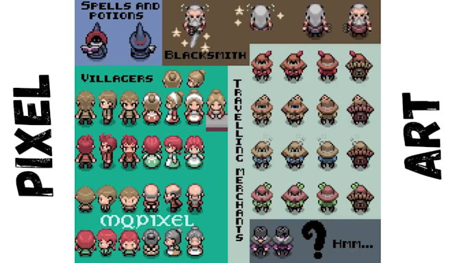Do pixel art sprite sheet, pixel art tileset, pixel art animation, game ...