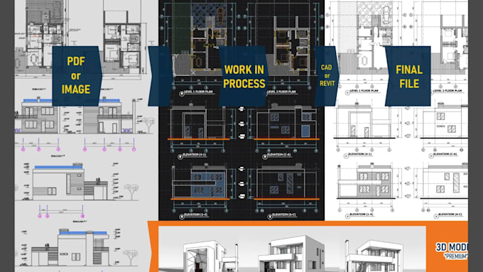 Convert architecture sketch drawing by autocad or revit software by Kan_nguyen | Fiverr